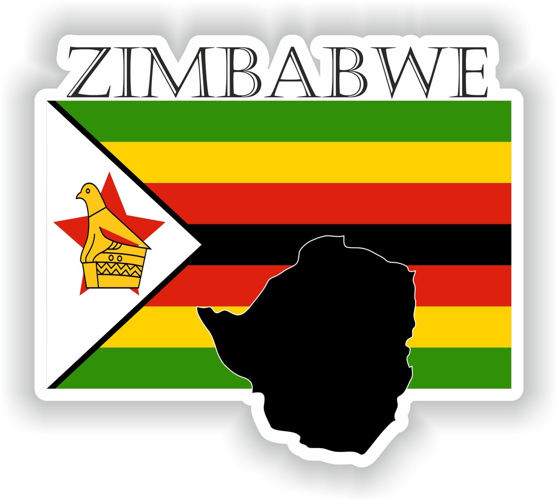 Zimbabwe Sticker Flag MF for Laptop Book Fridge Guitar Motorcycle ...