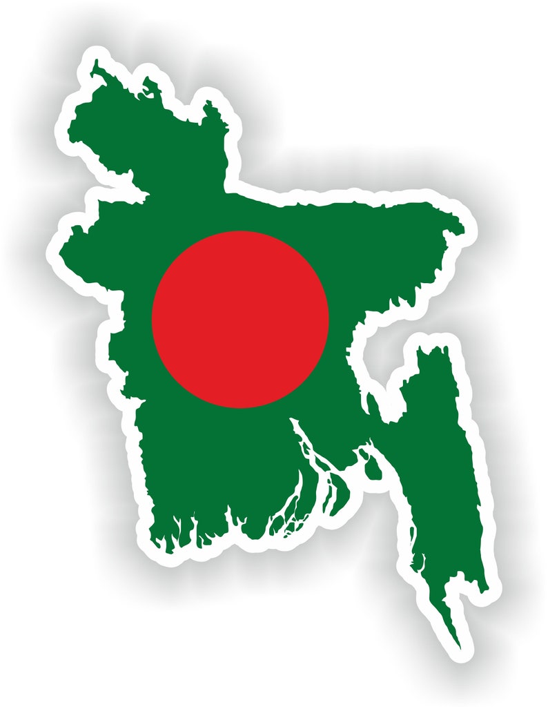 Bangladesh Map Flag Silhouette Sticker For Laptop Book Fridge Guitar