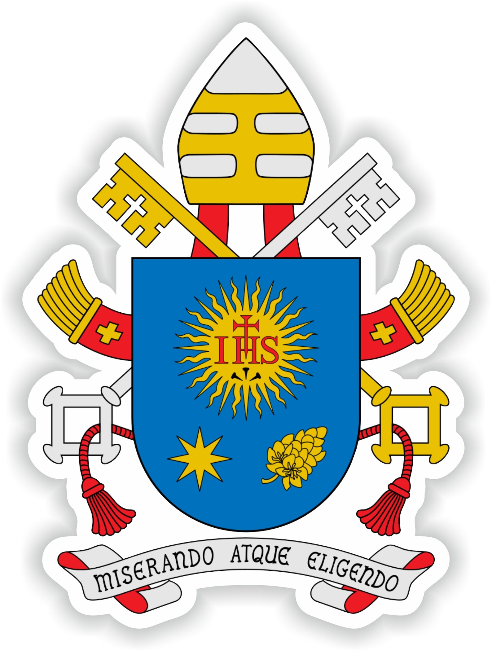 Coat of Arms of Pope Francis Vatican Christianity Catholic Sticker for ...