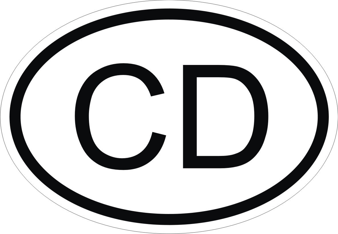 Diplomatic Corps CD Country Code Oval Sticker for Bumper Laptop Book ...