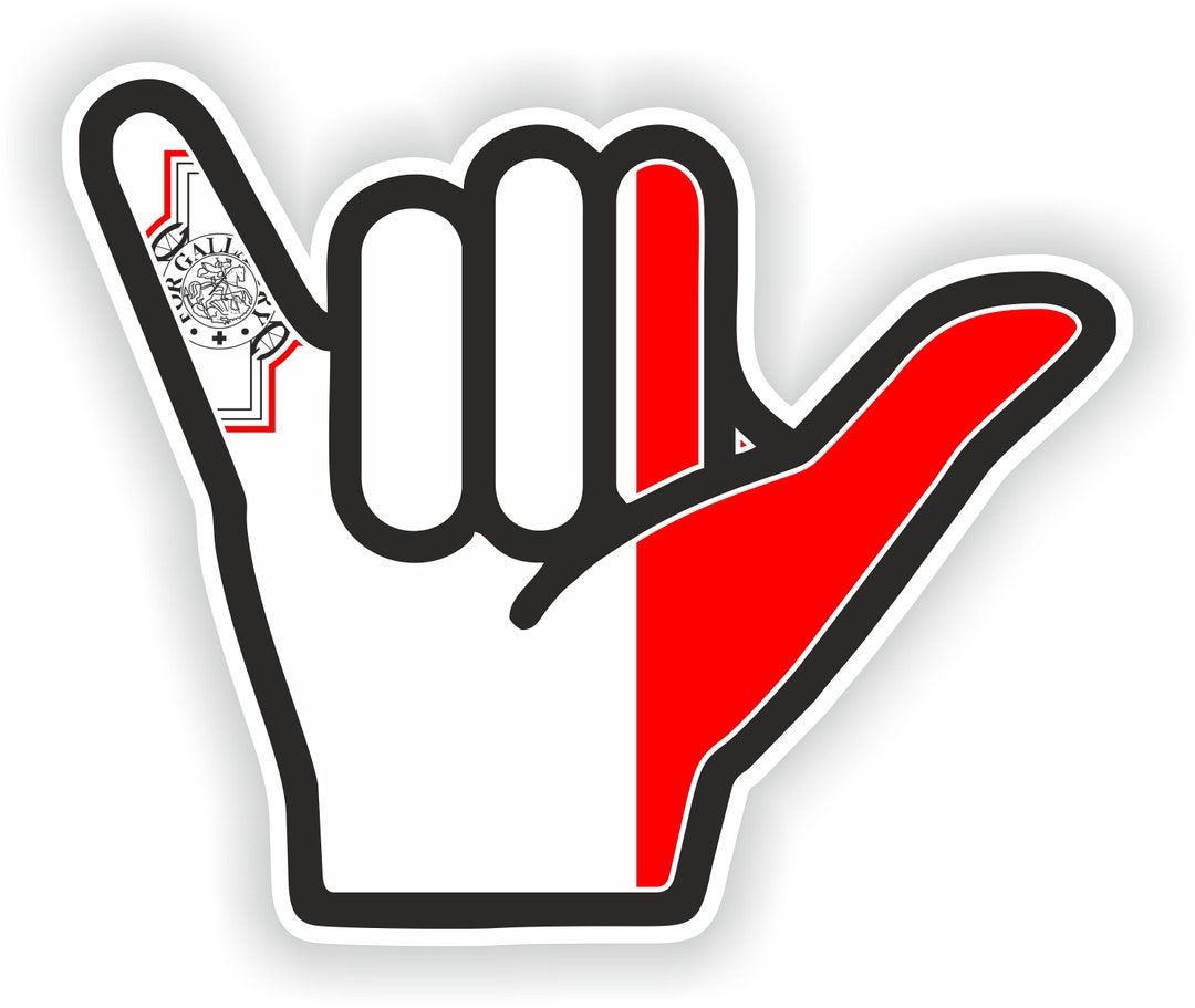 Malta Shaka Hand Sticker Hang Loose for Laptop Book Fridge Guitar ...