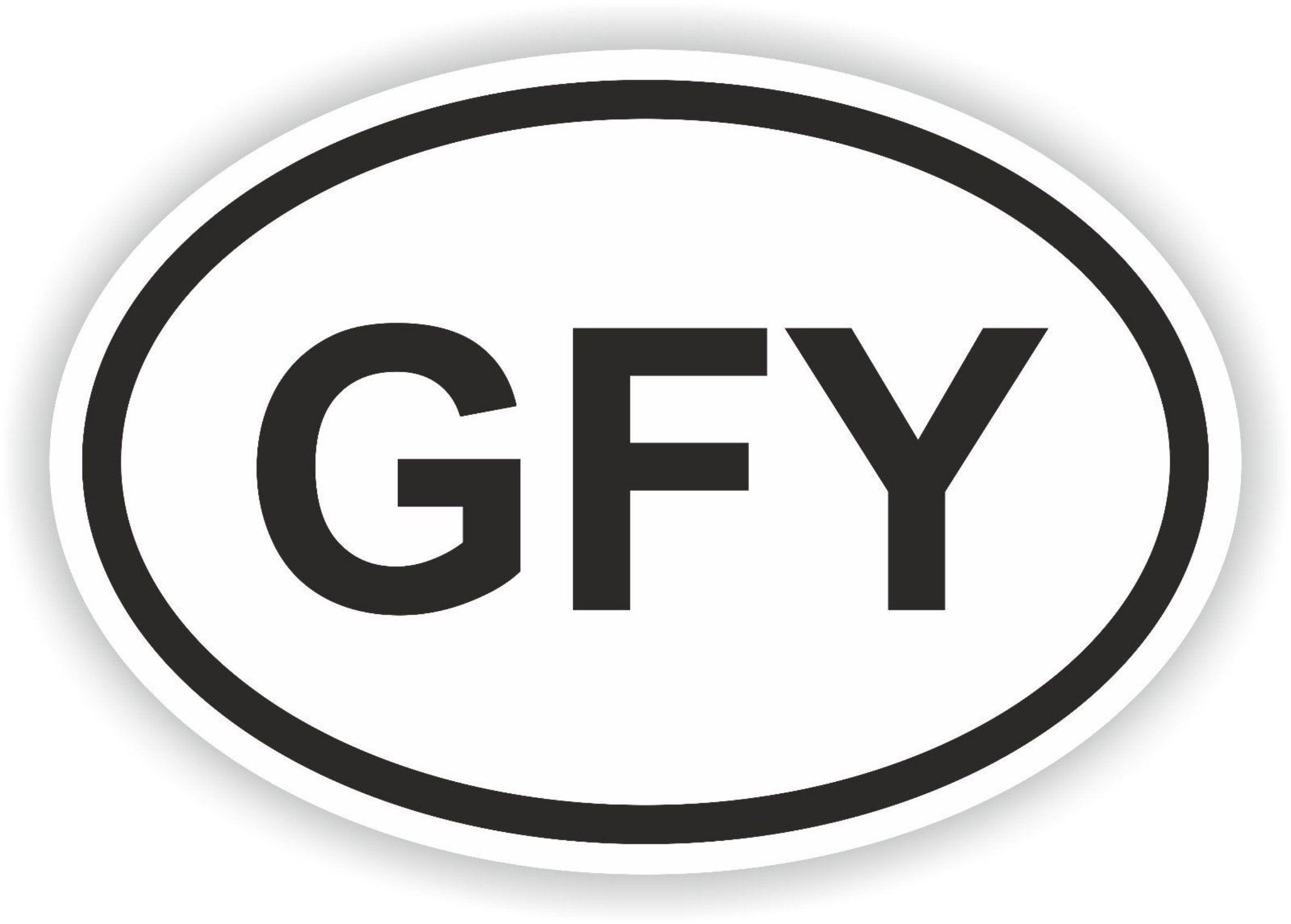 GFY Country Code Oval Attitude Funny Sticker Rude Offensive for Bumper ...