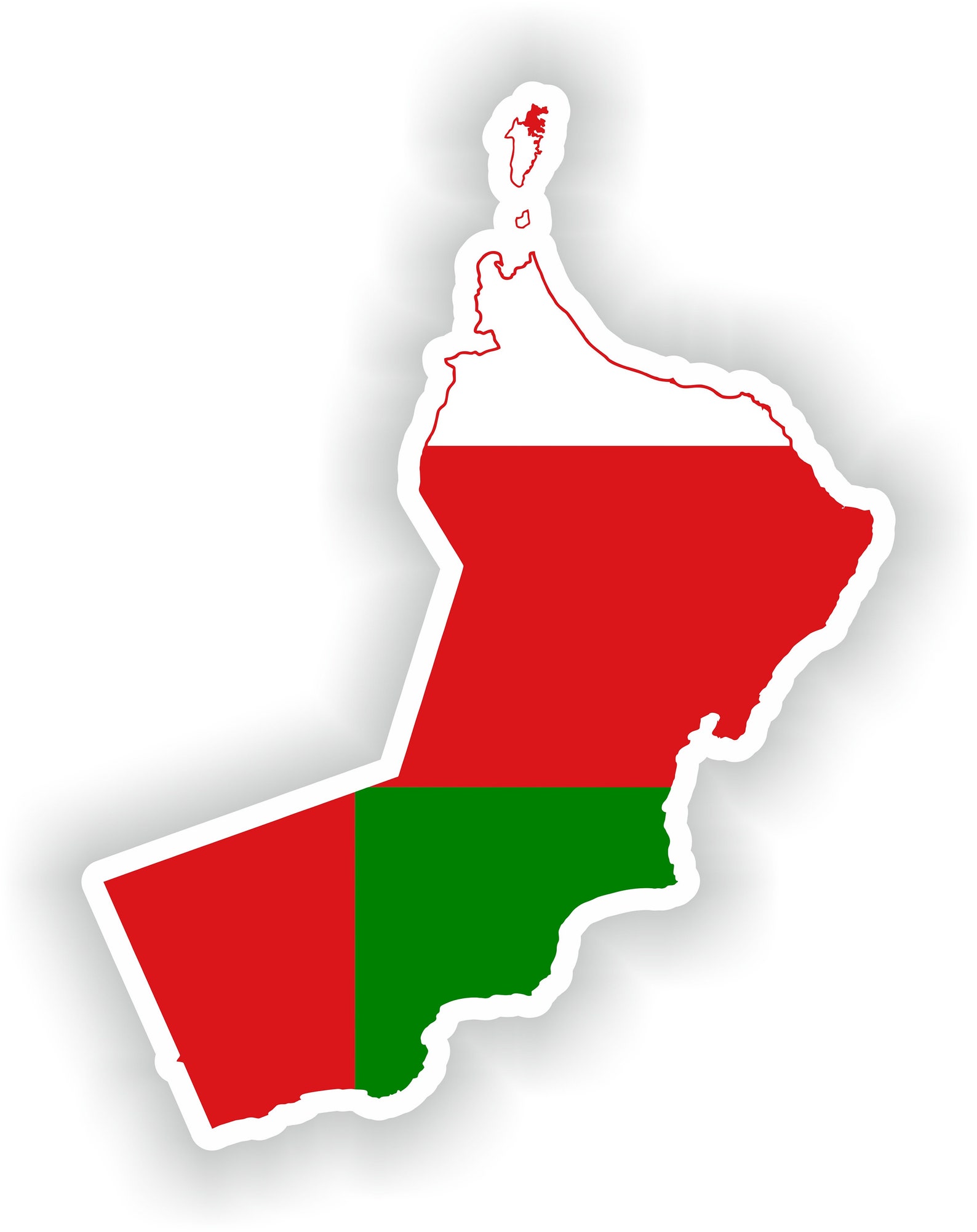 Oman Map Flag Silhouette Sticker for Laptop Book Fridge Guitar - Etsy