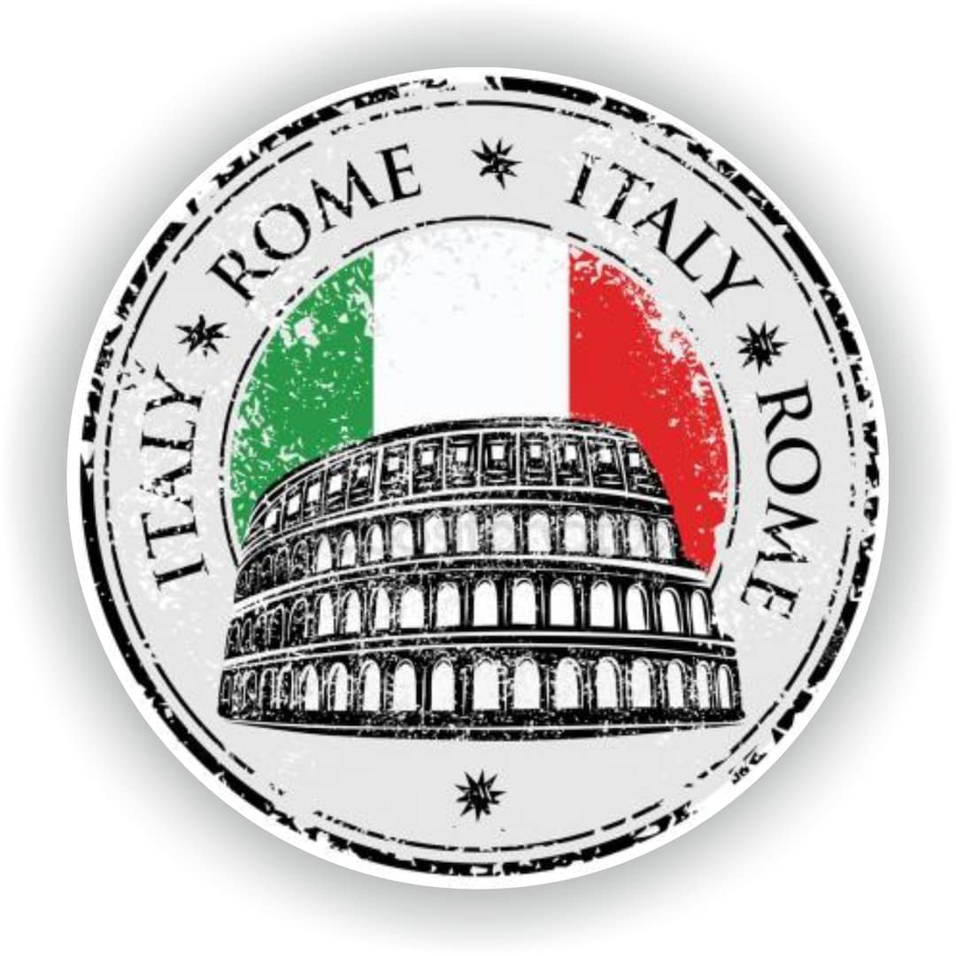 Rome Italy Seal Sticker Round Flag for Laptop Book Fridge Guitar ...