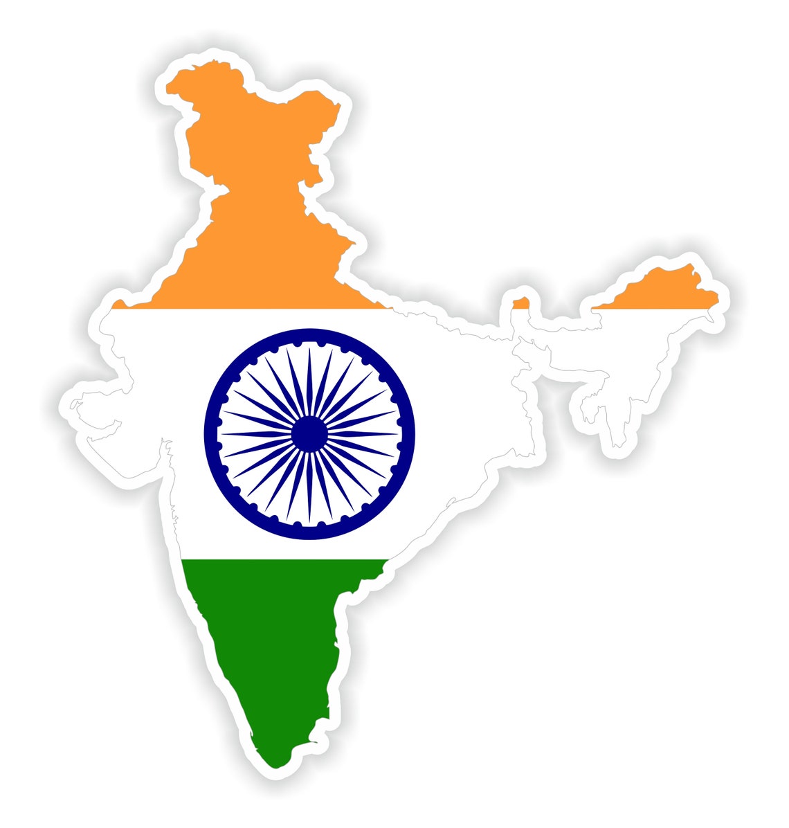 India Map Sticker Flag For Laptop Book Fridge Guitar Etsy