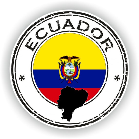 Ecuador Seal Sticker Round Flag for Laptop Book Fridge Guitar | Etsy
