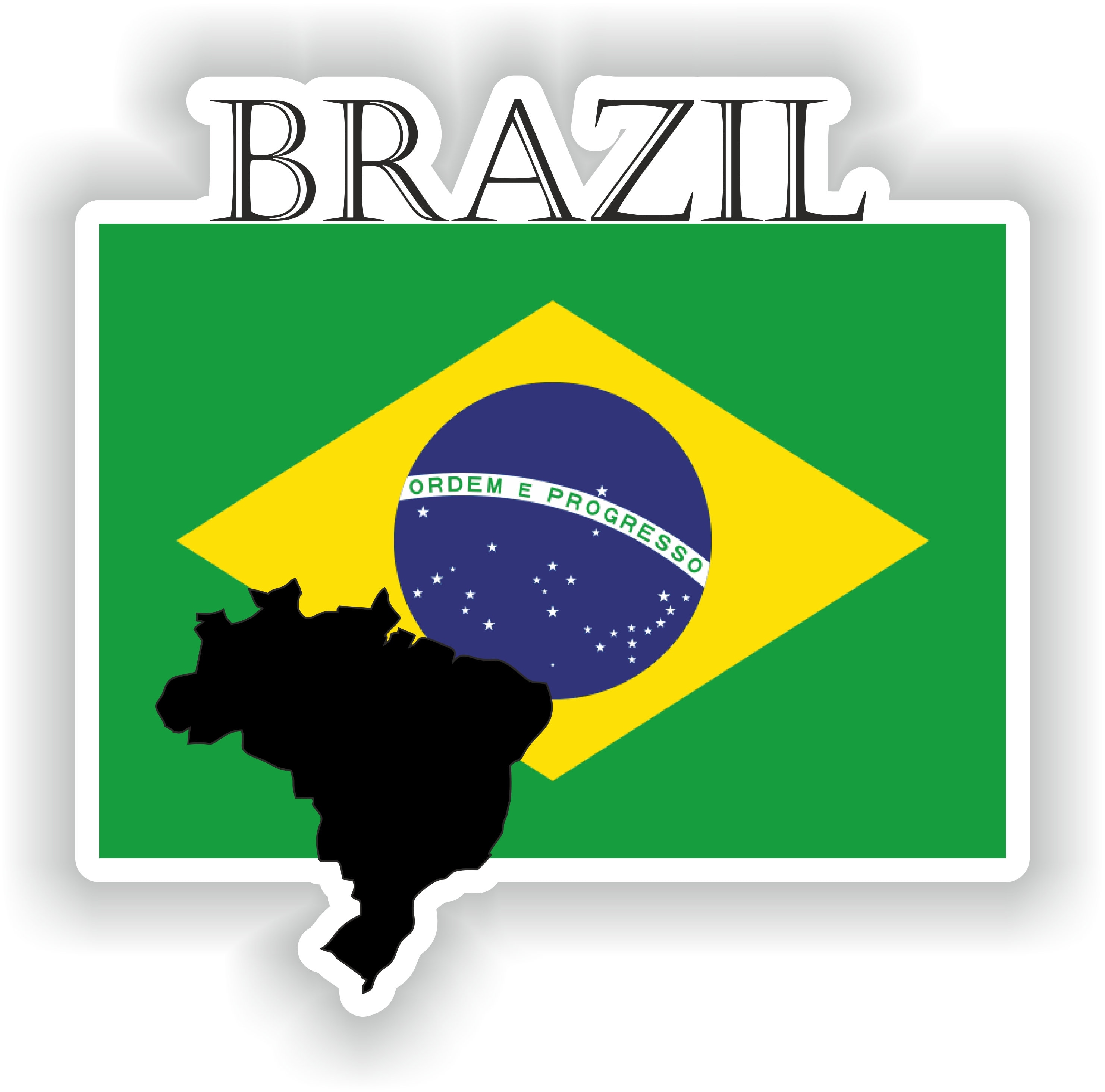 Brazil Sticker Flag MF for Laptop Book Fridge Guitar Motorcycle Helmet ...