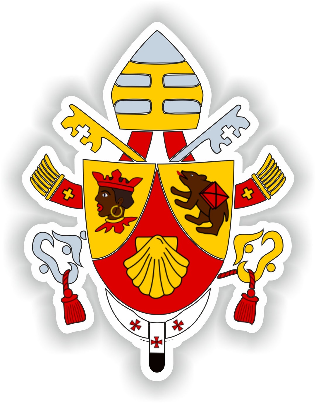 Coat of Arms of Pope Benedict XVI Vatican Christianity Catholic Sticker ...
