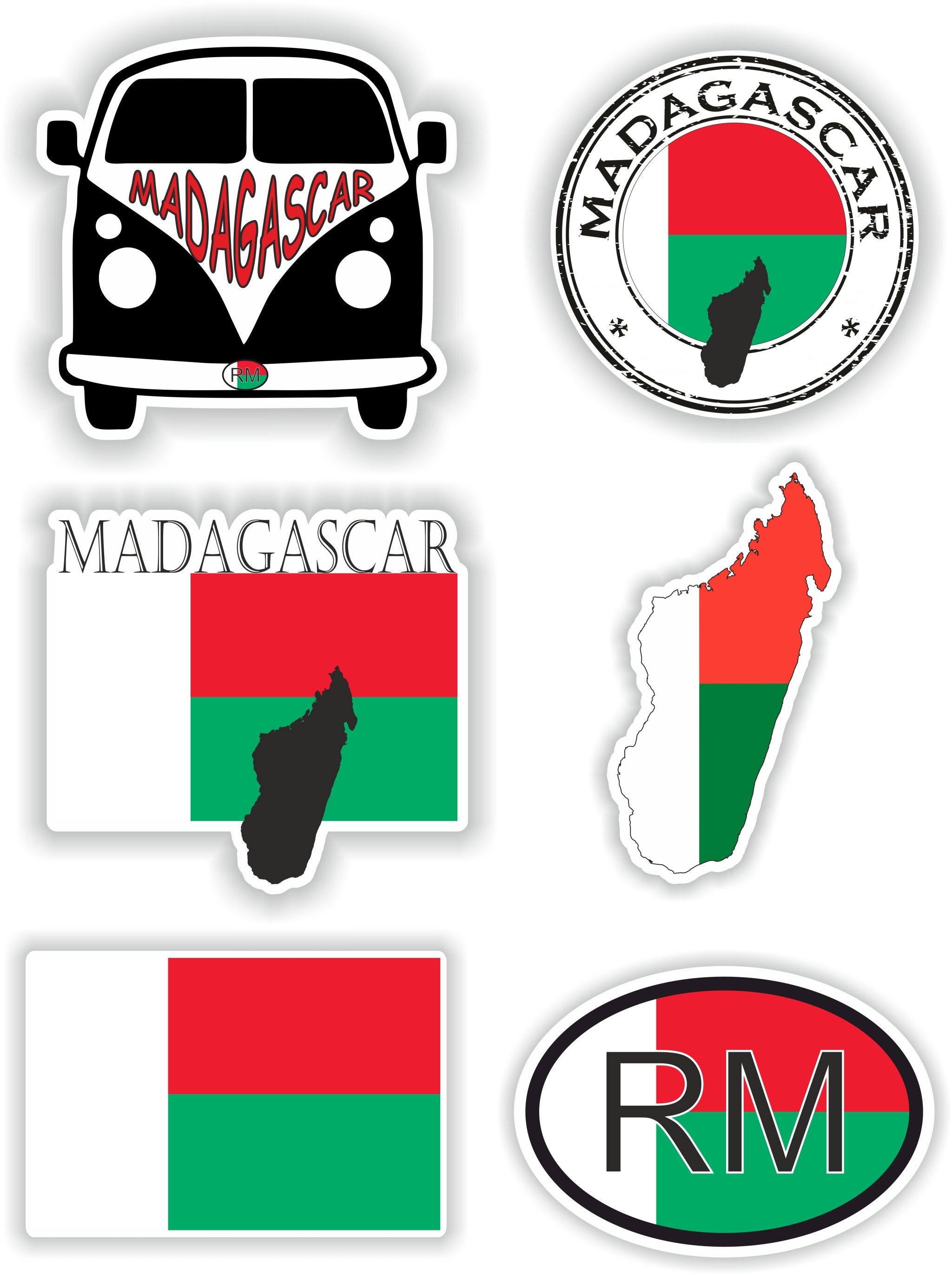 Madagascar Set of Stickers for Laptop Book Water Bottle Fridge Guitar ...