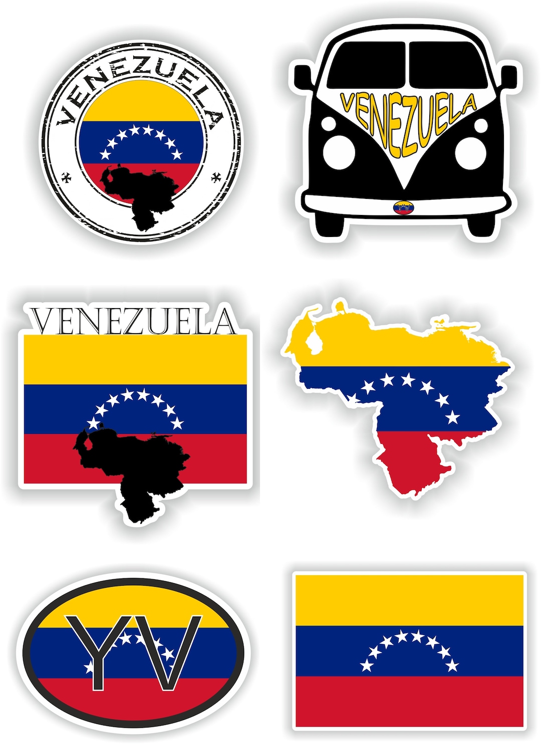 Venezuela Set of Stickers for Laptop Book Water Bottle Fridge Guitar ...