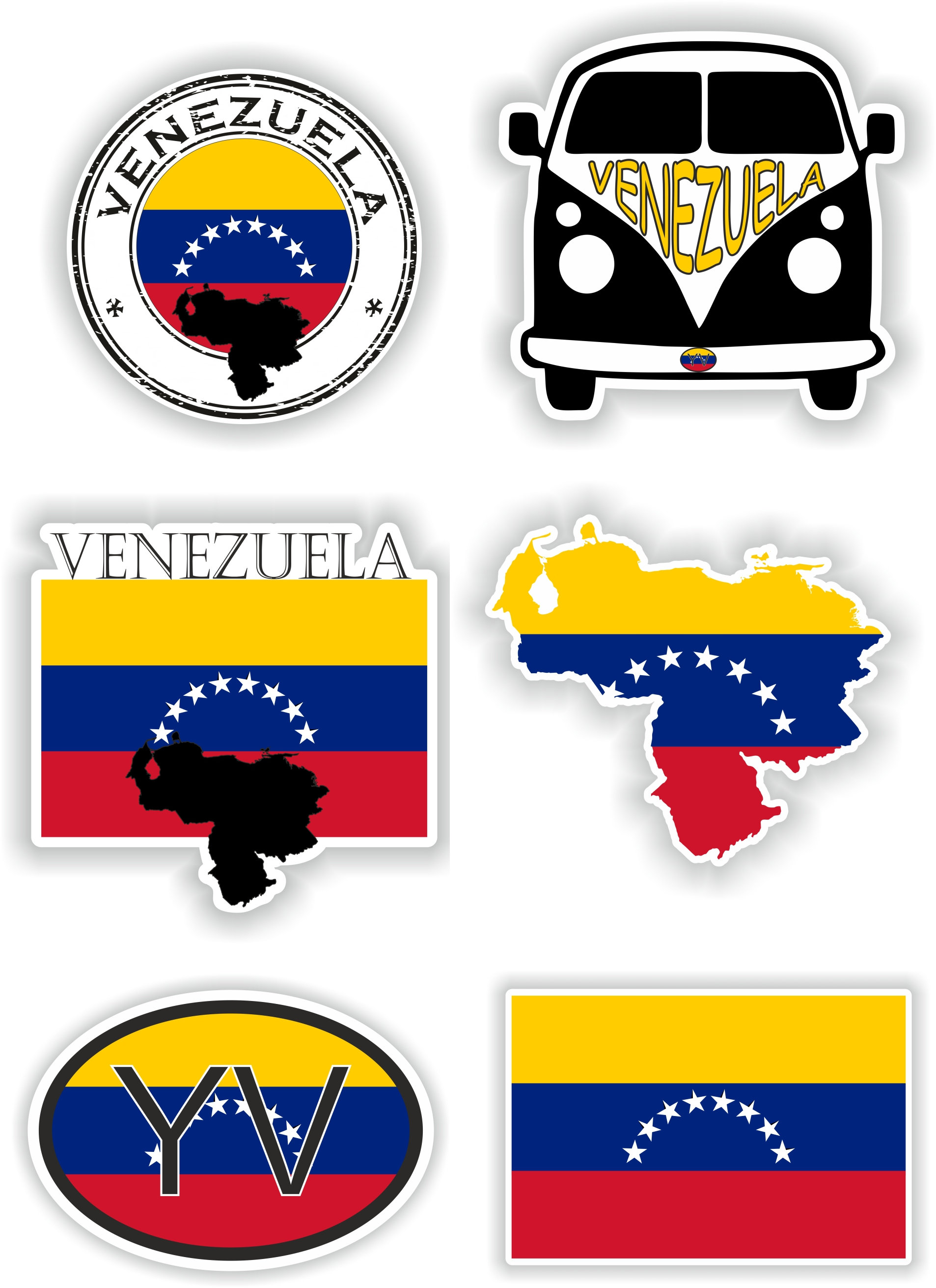 Venezuela Set of Stickers for Laptop Book Water Bottle Fridge Guitar ...