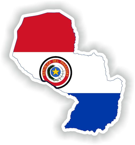 Paraguay Map Sticker Flag For Laptop Book Fridge Guitar Etsy