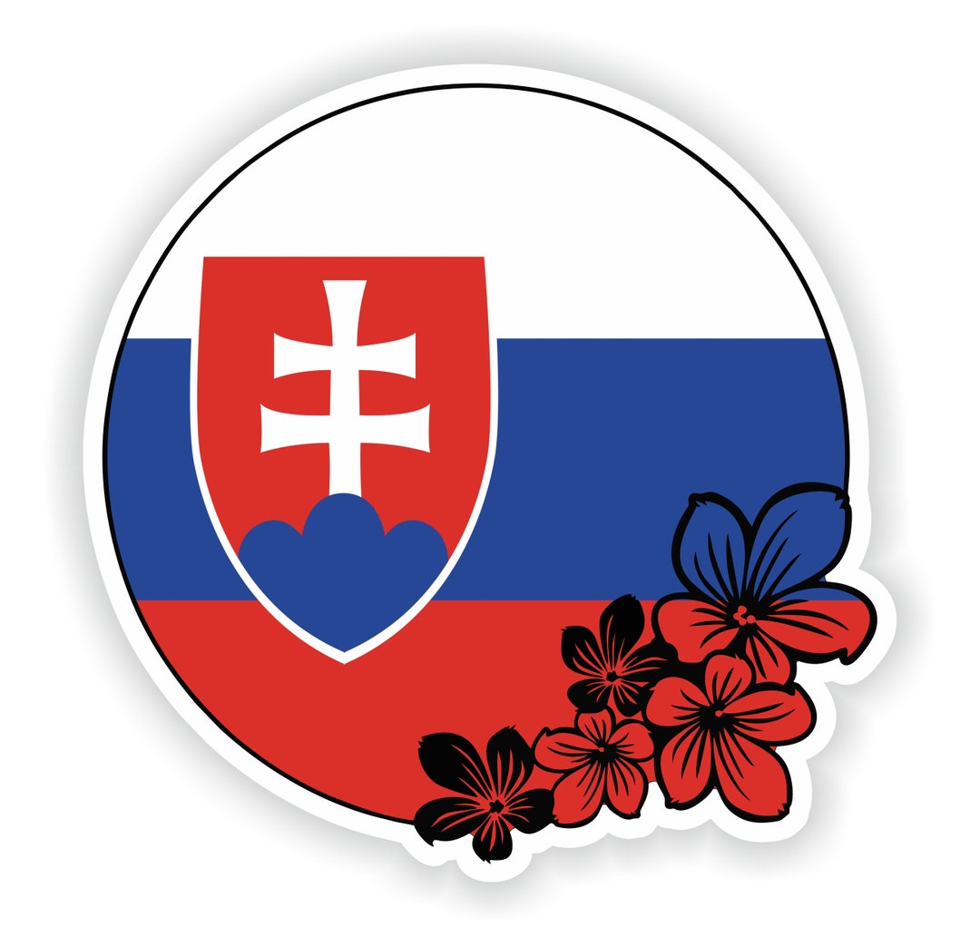 Slovakia Sticker Round Flag for Laptop Book Fridge Guitar Motorcycle ...
