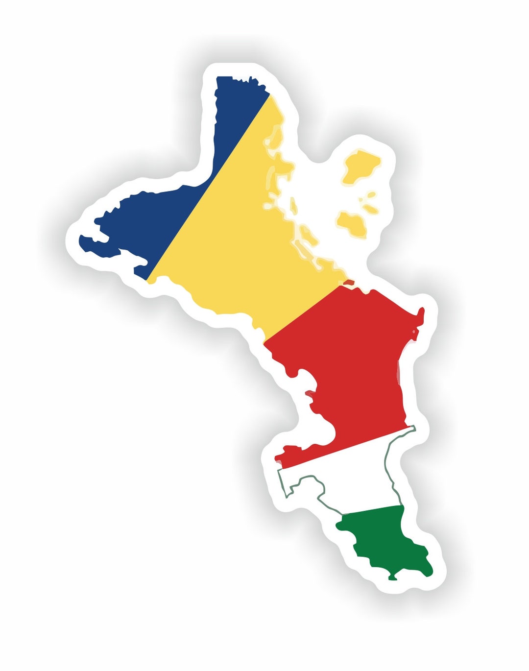 Seychelles Map Sticker Flag for Laptop Book Fridge Guitar Motorcycle ...