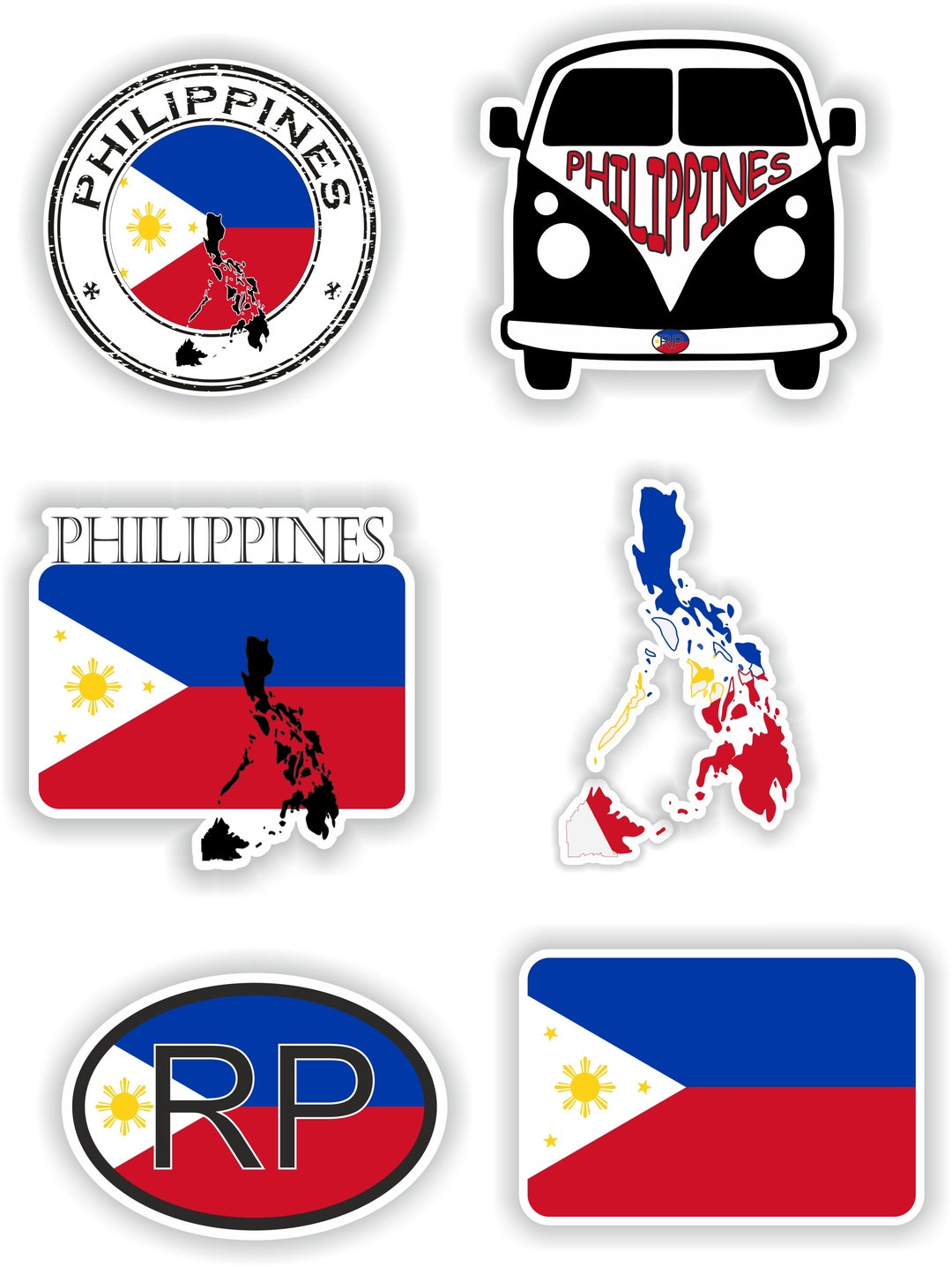 Philippines Set of Stickers for Laptop Book Water Bottle Fridge Guitar ...