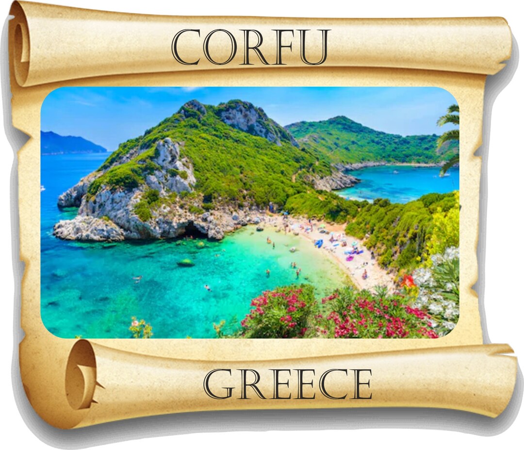 Corfu Greece Papyrus Sticker for Laptop Book Fridge Guitar Motorcycle ...