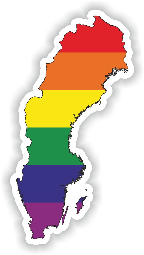 Denmark Gay Rainbow Map Flag Sticker For Laptop Book Fridge Guitar