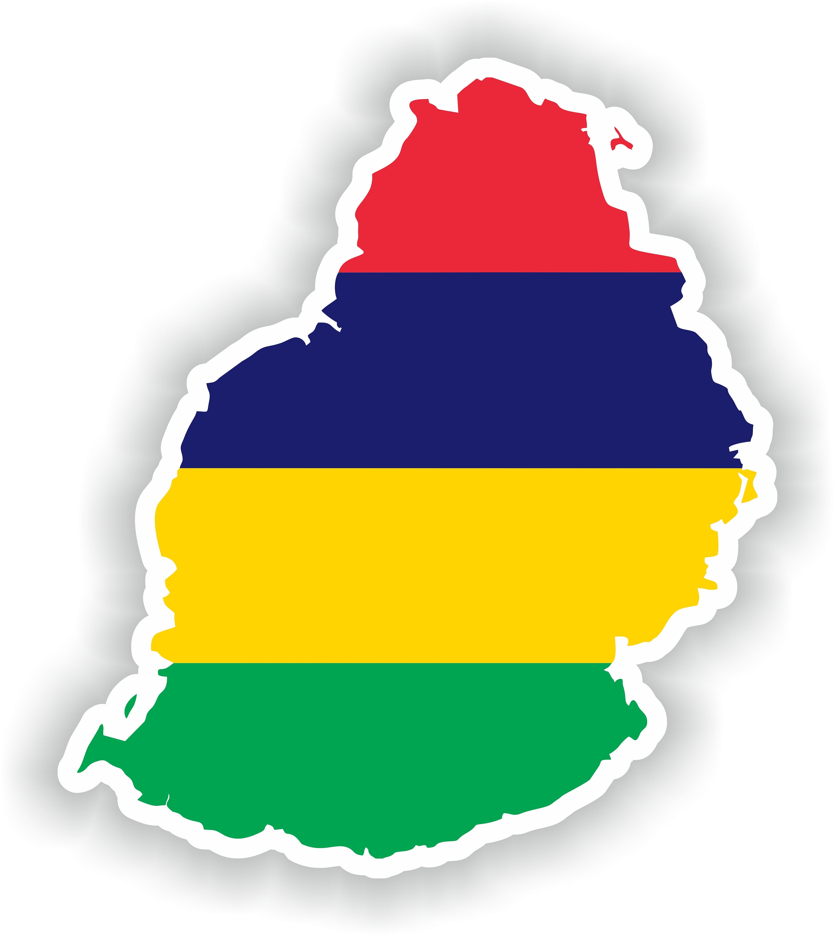 Mauritius Map Sticker Flag for Laptop Book Fridge Guitar Motorcycle ...