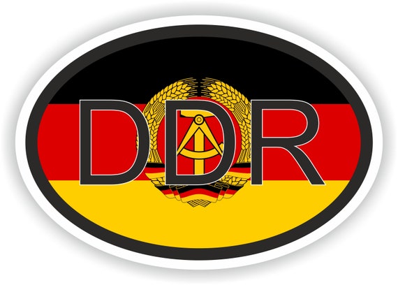 DDR GERMANY Country Code Oval Sticker with Flag for Bumper | Etsy
