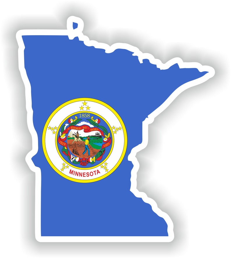 Minnesota Map Sticker Flag for Laptop Book Fridge Guitar Motorcycle ...