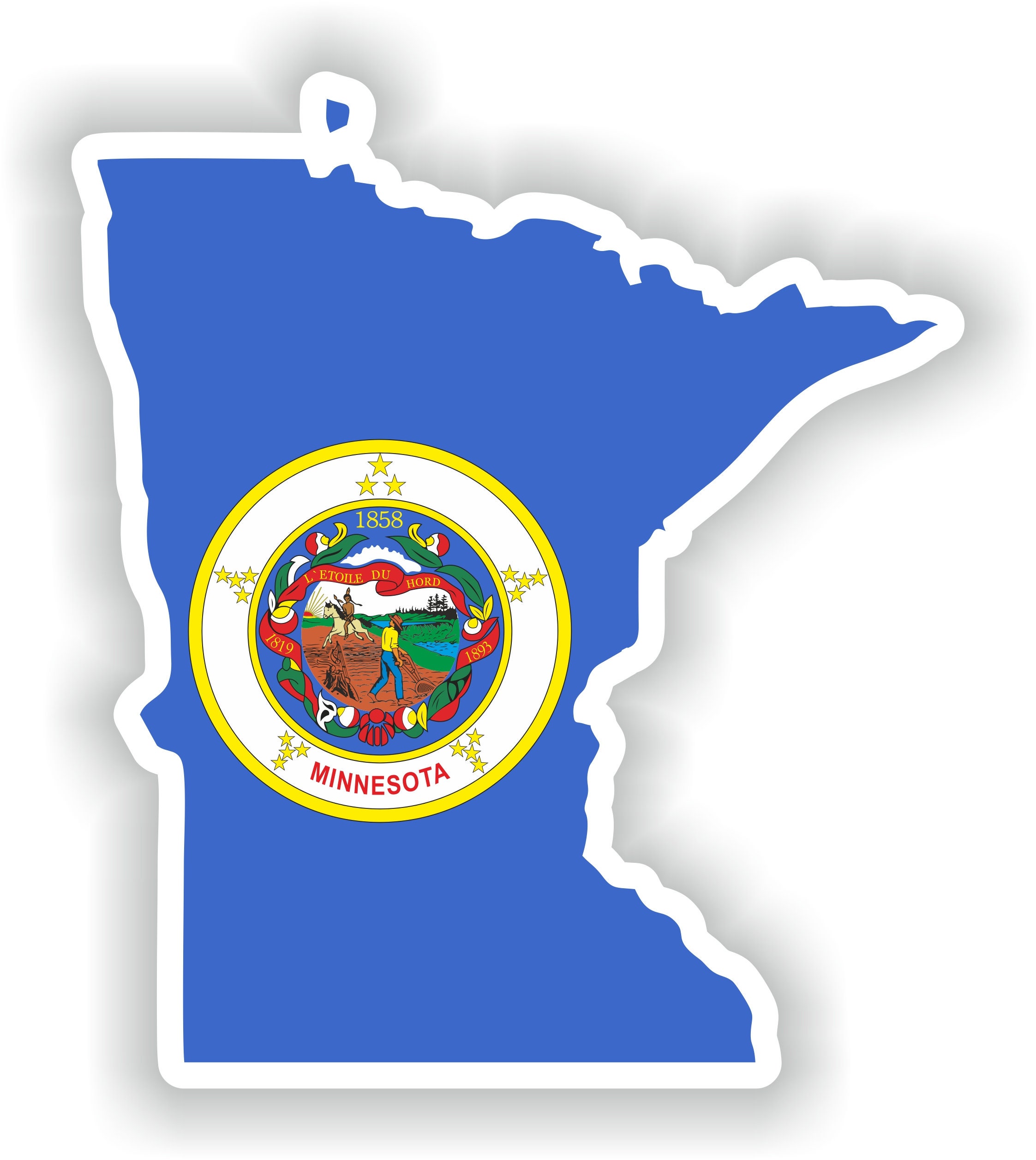 Minnesota Map Sticker Flag For Laptop Book Fridge Guitar Motorcycle