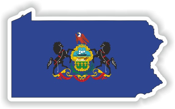 Pennsylvania Map Sticker Flag for Laptop Book Fridge Guitar - Etsy