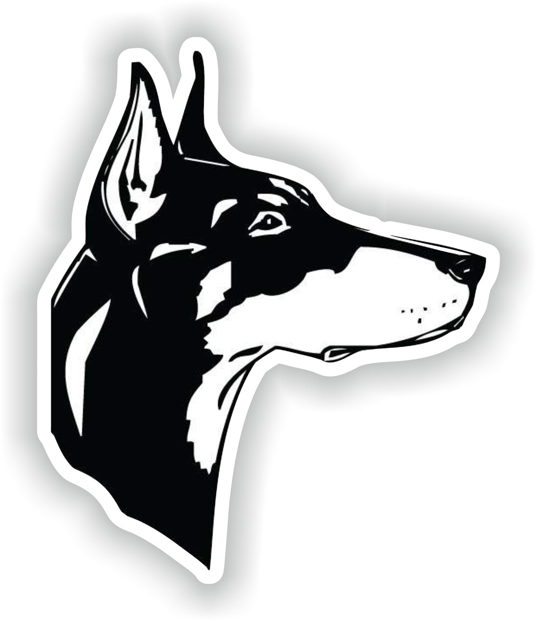 Doberman Sticker for Bumper Car Van Truck Motorcycle Helmet Toolbox ...
