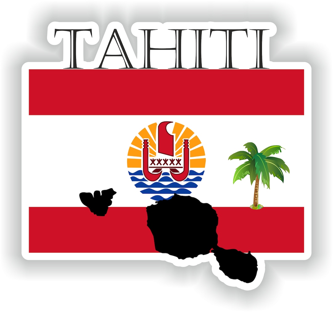 Tahiti Sticker Flag MF for Laptop Book Fridge Guitar Motorcycle Helmet ...