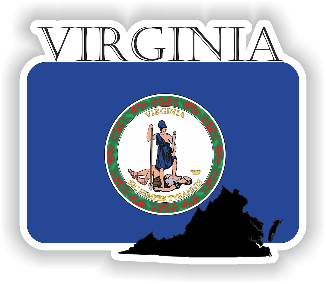 Virginia Sticker Flag MF for Laptop Book Fridge Guitar Motorcycle ...
