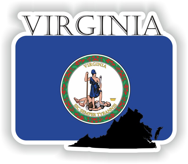 Virginia Sticker Flag MF for Laptop Book Fridge Guitar Motorcycle ...