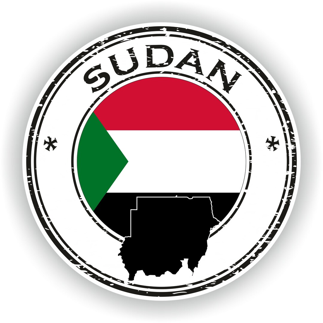Sudan Seal Sticker Round Flag for Laptop Book Fridge Guitar Motorcycle ...