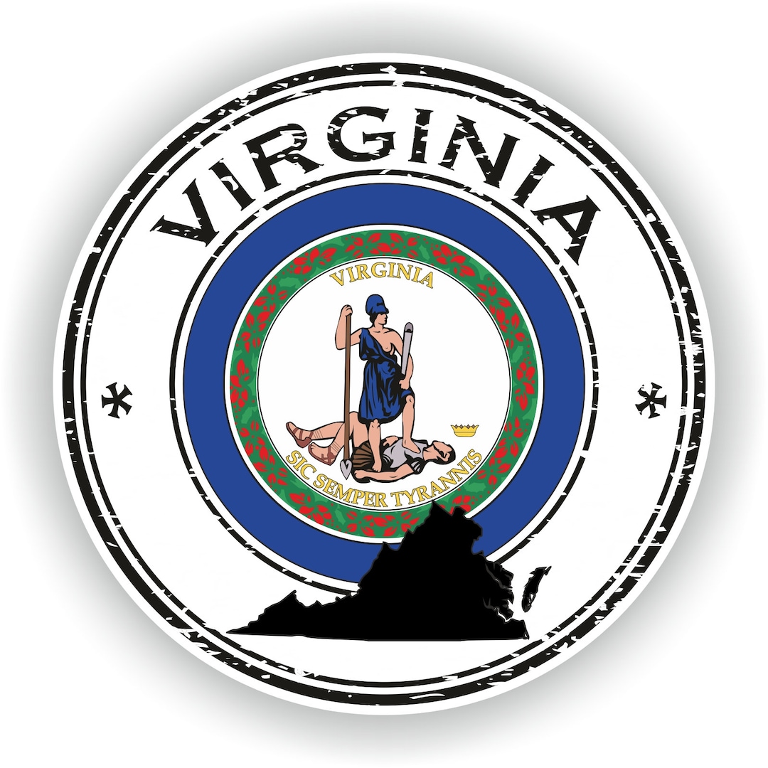 Virginia Seal Sticker Round Flag for Laptop Book Fridge Guitar ...