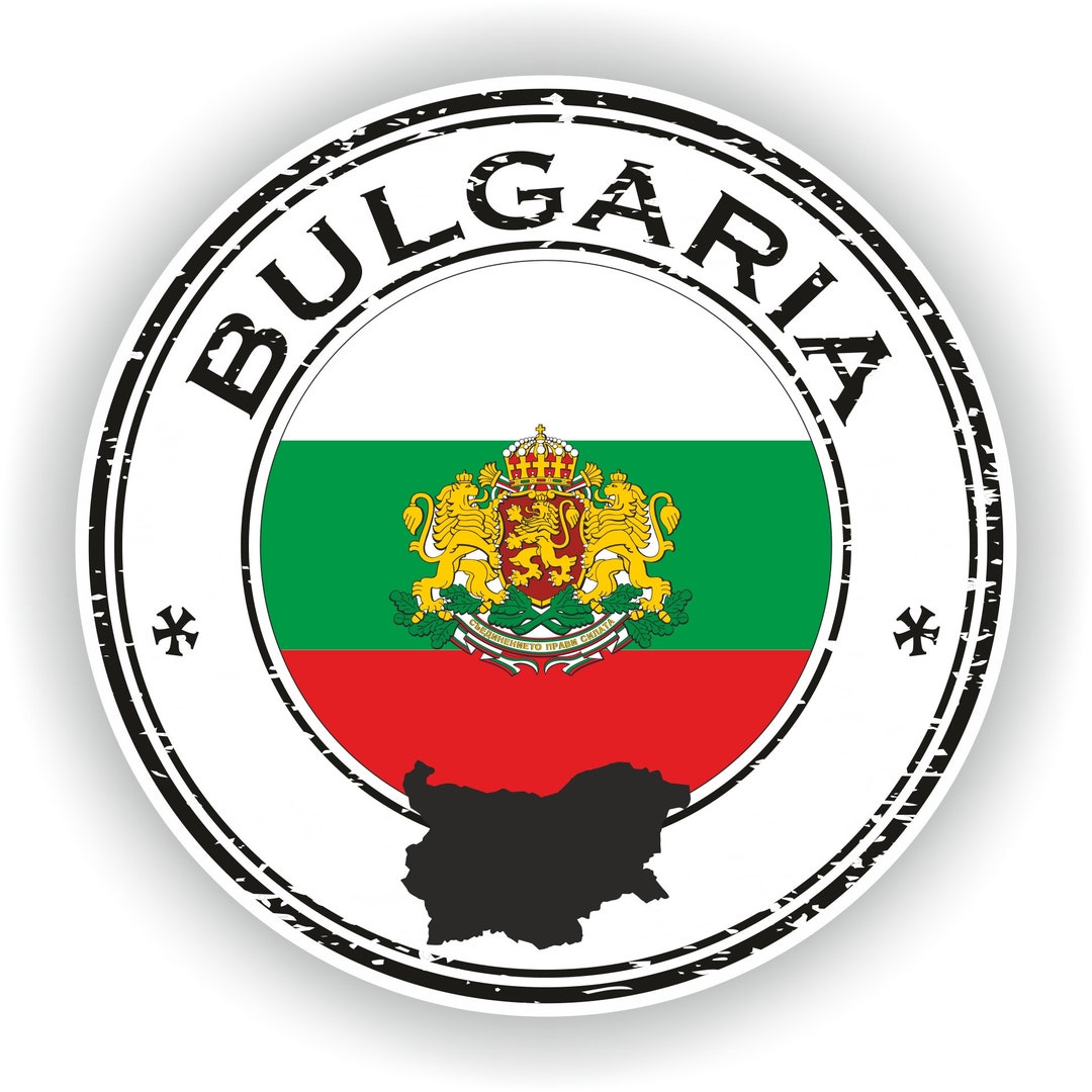 Bulgaria Seal Sticker Round Flag for Laptop Book Fridge Guitar ...