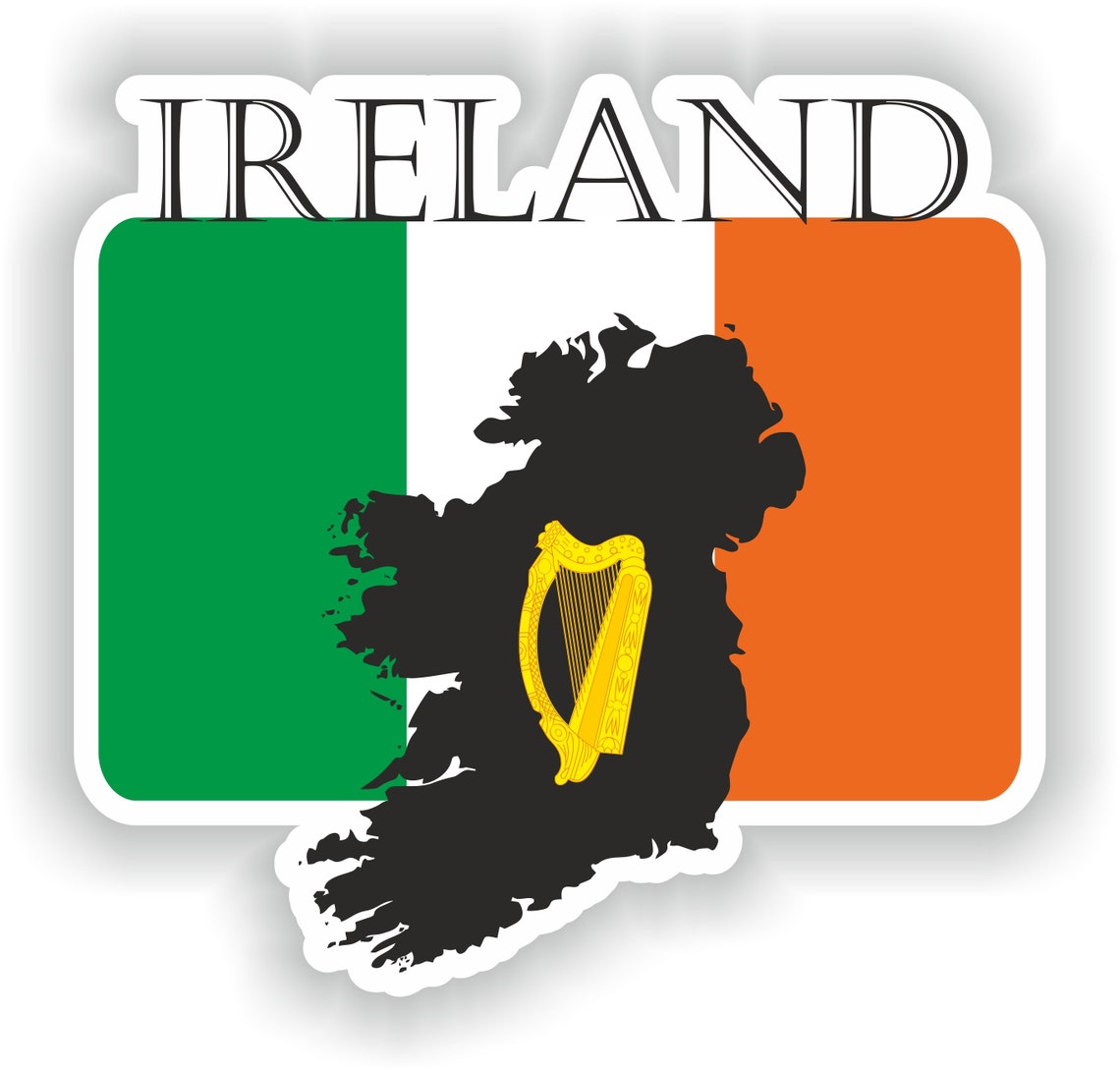 Ireland Sticker Flag MF for Laptop Book Fridge Guitar Motorcycle Helmet ...