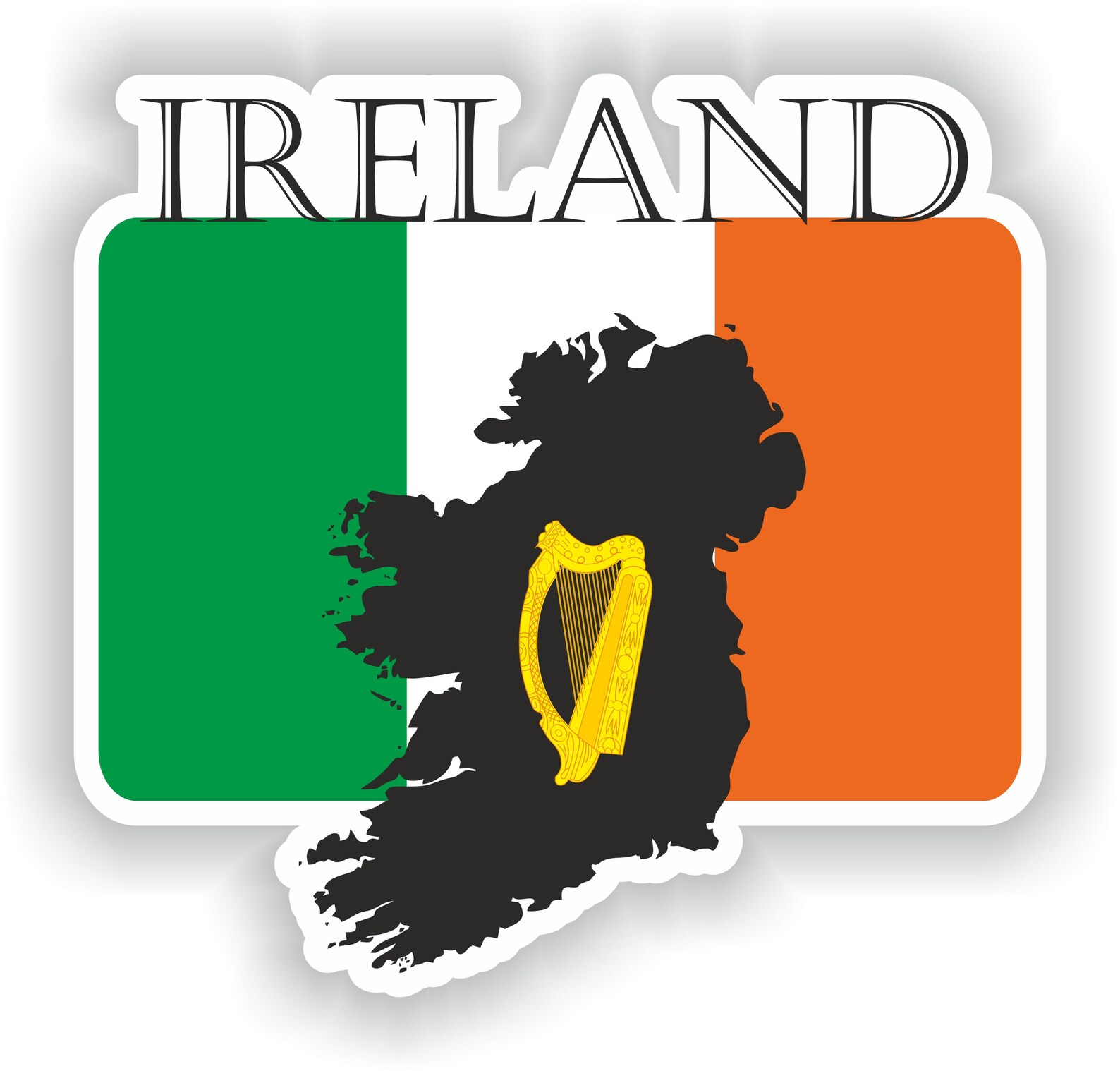 Ireland Sticker Flag MF for Laptop Book Fridge Guitar Motorcycle Helmet ...