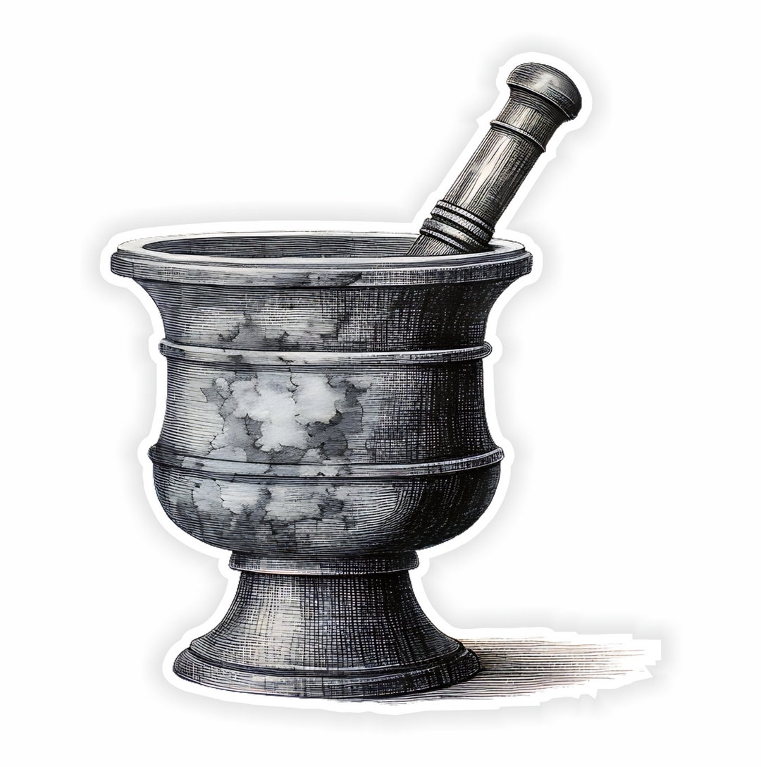 Dark Academia Gothic Mortar and Pestle #24 Vinyl Waterproof Sticker - Etsy