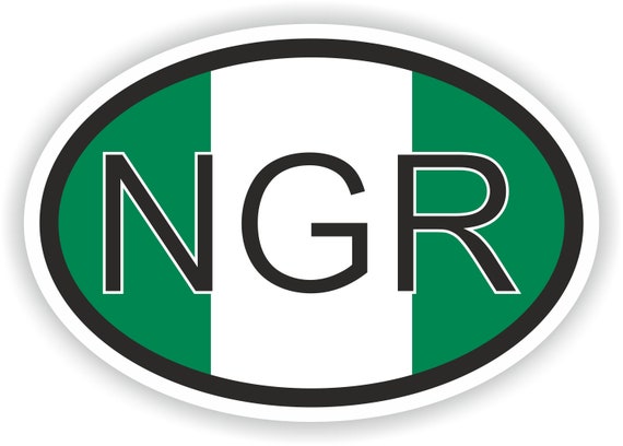 NIGERIA Country Code Oval Sticker With Flag for Bumper Laptop | Etsy