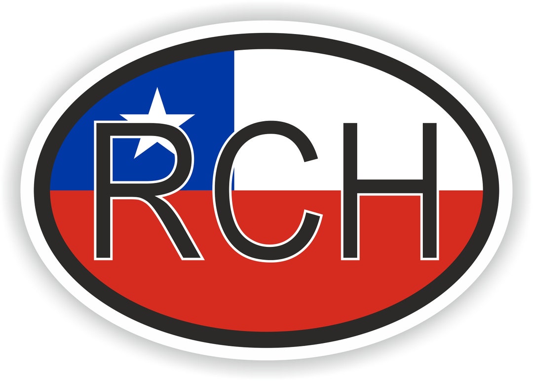Chile Country Code Oval Sticker With Flag for Bumper Laptop Book Fridge ...