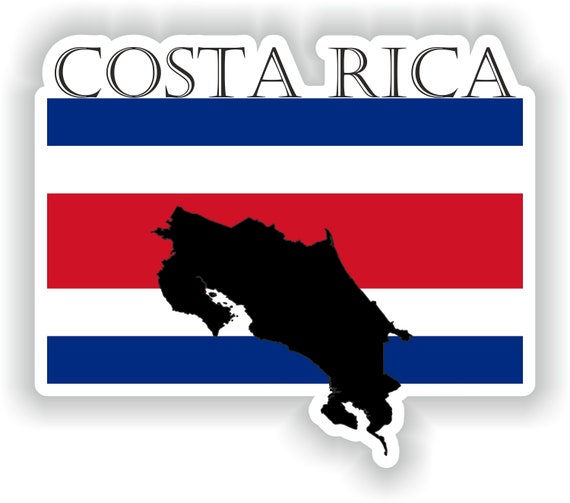 Costa Rica Sticker Flag MF for Laptop Book Fridge Guitar | Etsy