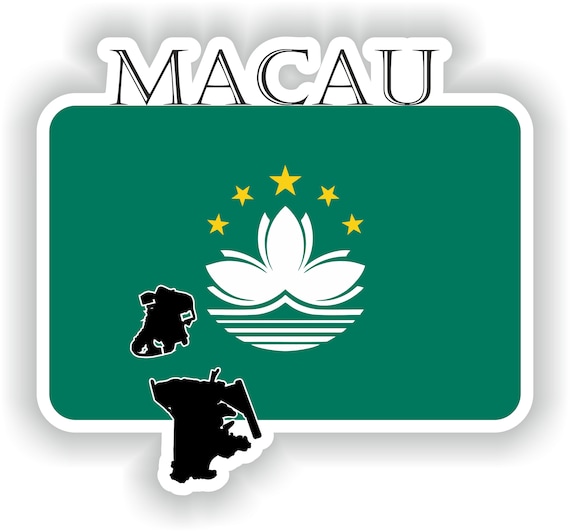 Macau Sticker Flag MF for Laptop Book Fridge Guitar Motorcycle | Etsy