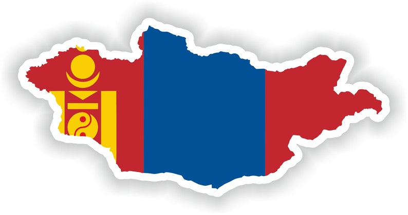 Mongolia Map Flag Silhouette Sticker for Laptop Book Fridge | Etsy
