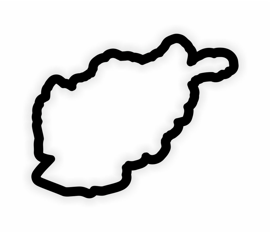 Afghanistan Map Flag Outline Sticker For Laptop Book Fridge Guitar