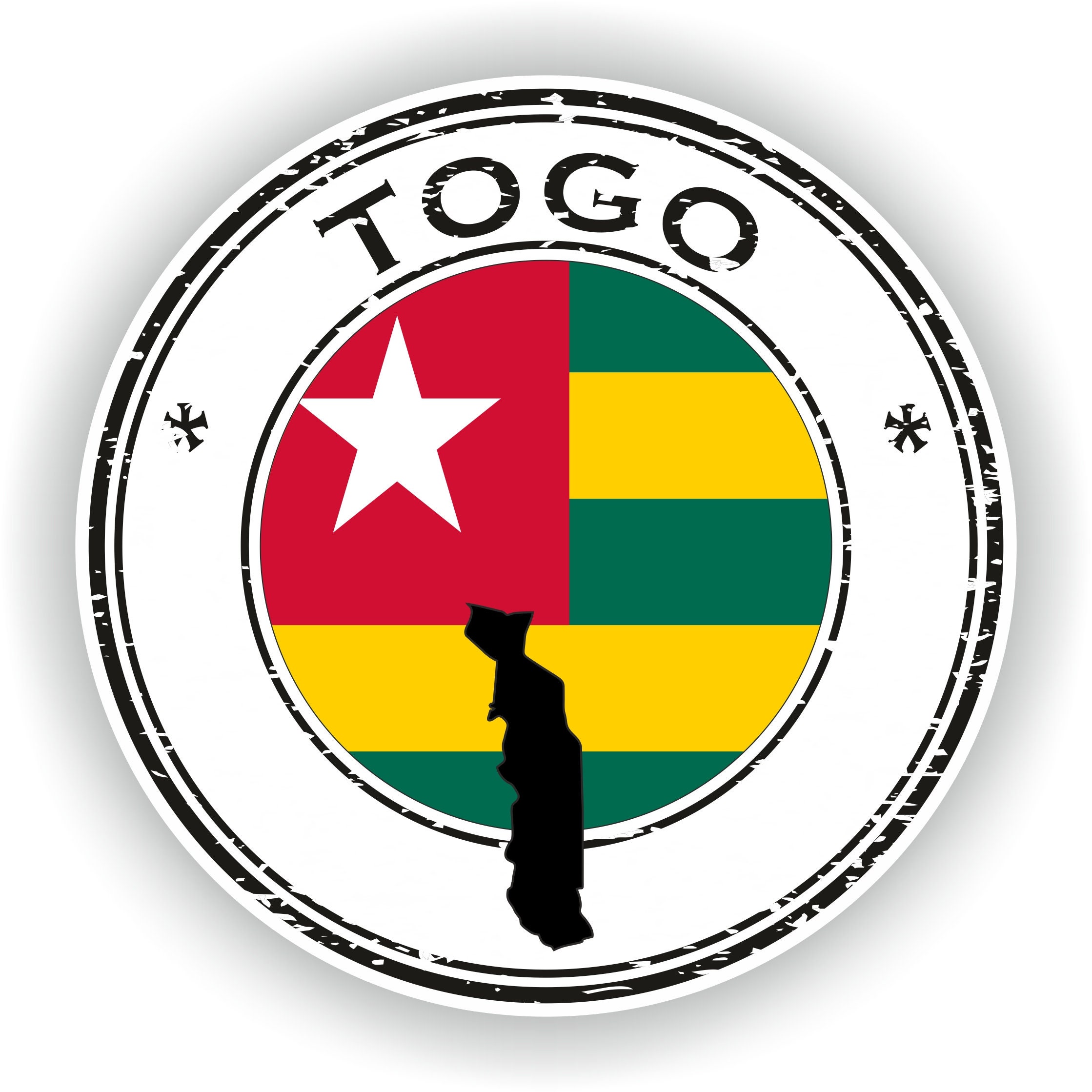 Togo Seal Sticker Round Flag for Laptop Book Fridge Guitar Motorcycle ...
