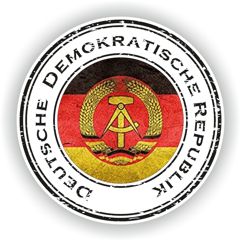 Deutsche Demokratische Republik DDR Seal Sticker Round Flag for Laptop ...