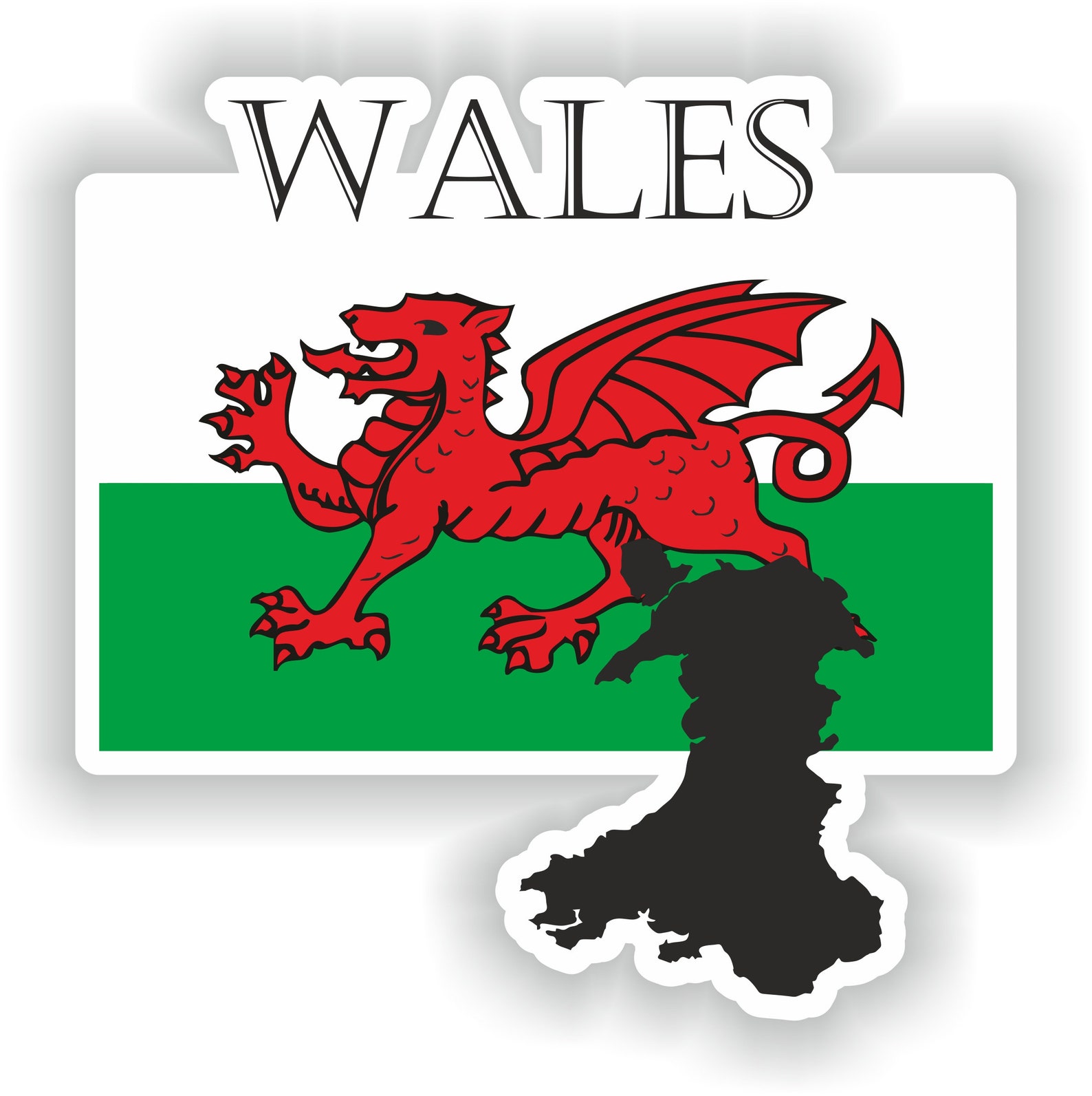 Wales Sticker Flag MF for Laptop Book Fridge Guitar Motorcycle - Etsy