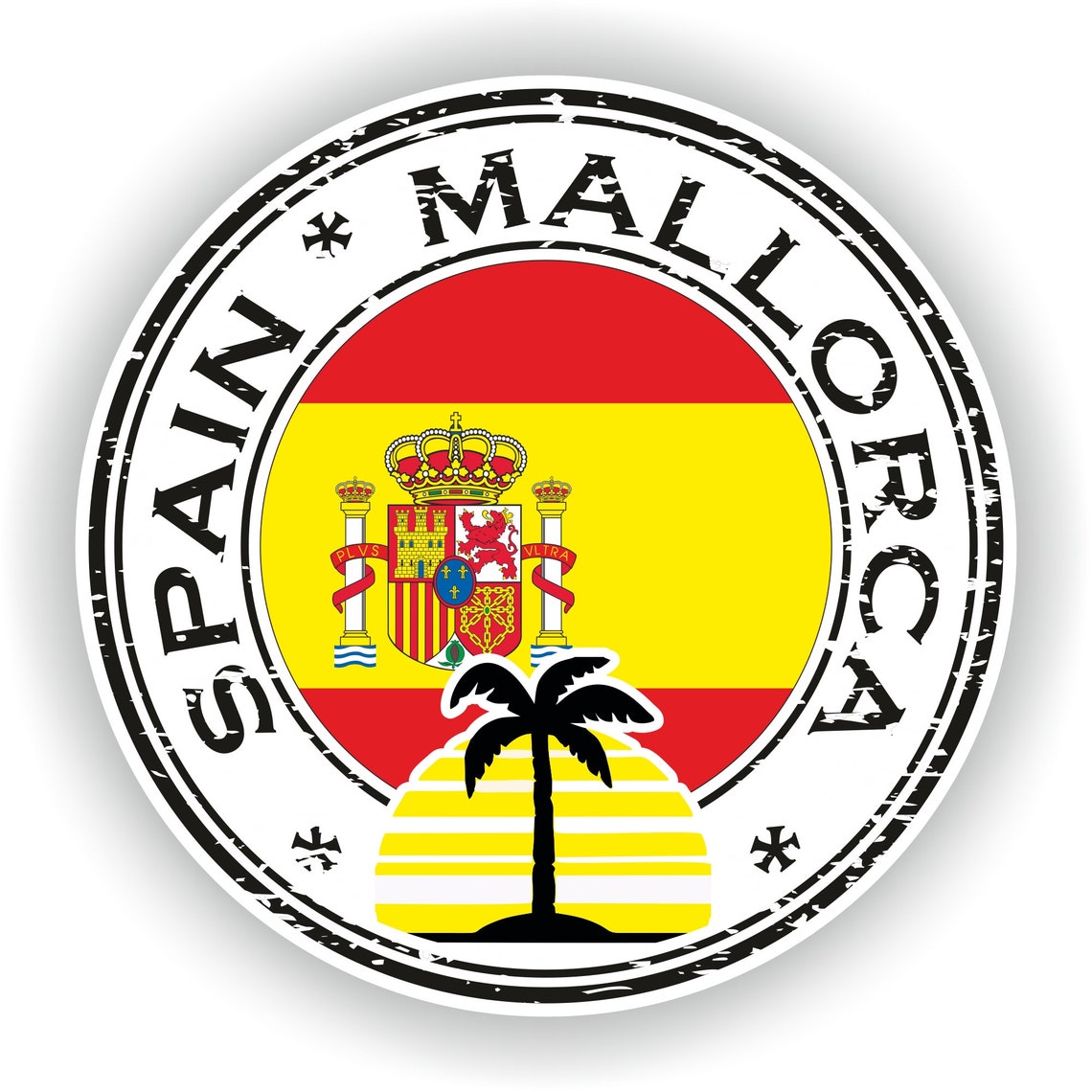Spain Mallorca Seal Sticker Round Flag for Laptop Book Fridge - Etsy