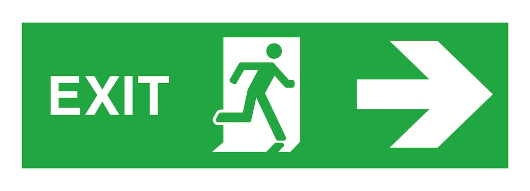 Exit Right Safety Warning Sticker for Bumper Car Laptop Book Suitcase ...