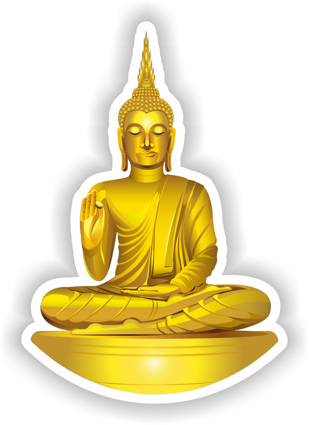 Golden Buddha Statue Sticker for Laptop Book Fridge Guitar Motorcycle ...