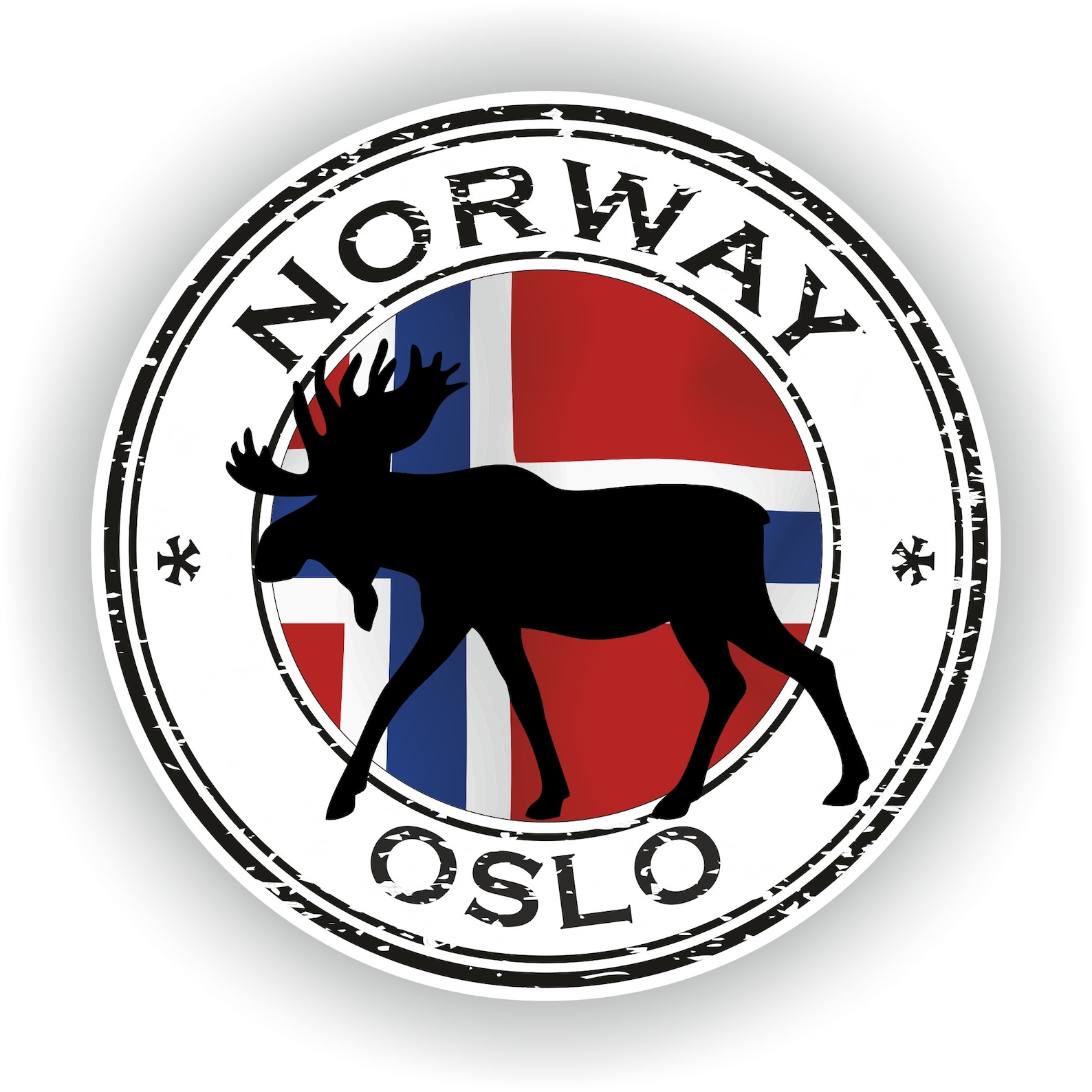 Norway Oslo Seal Sticker Round Flag for Laptop Book Fridge Guitar ...