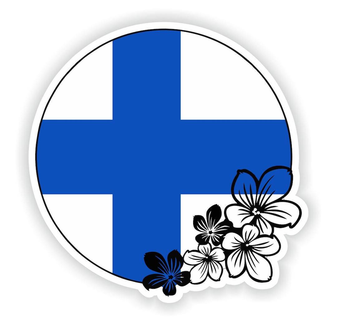 Finland Sticker Round Flag for Laptop Book Fridge Guitar Motorcycle ...